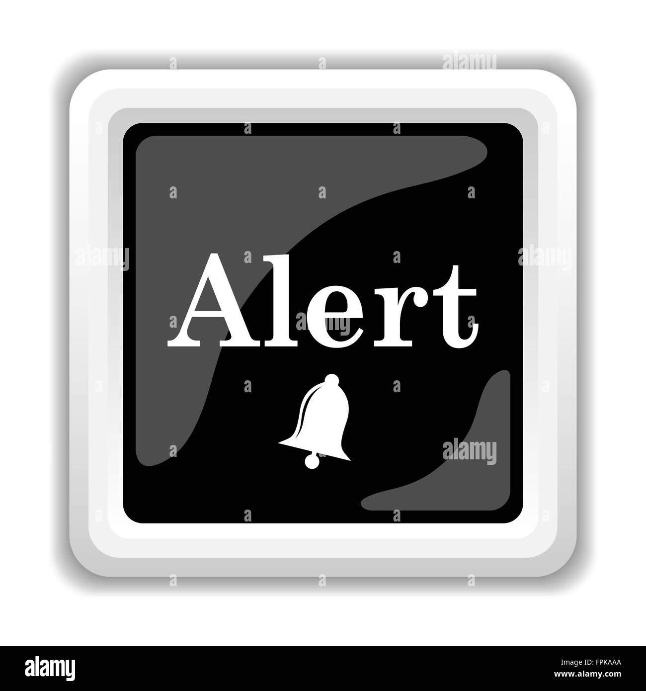 Alert icon. Internet button on white background Stock Photo - Alamy