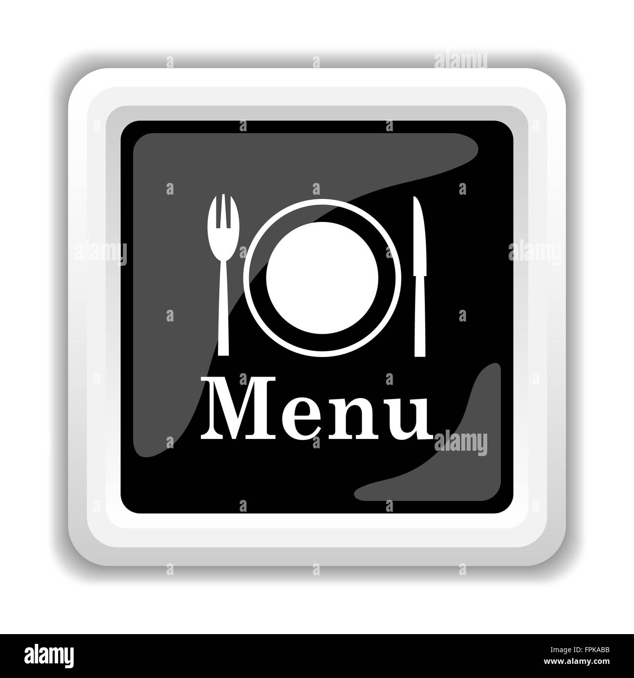 Menu icon. Internet button on white background Stock Photo - Alamy