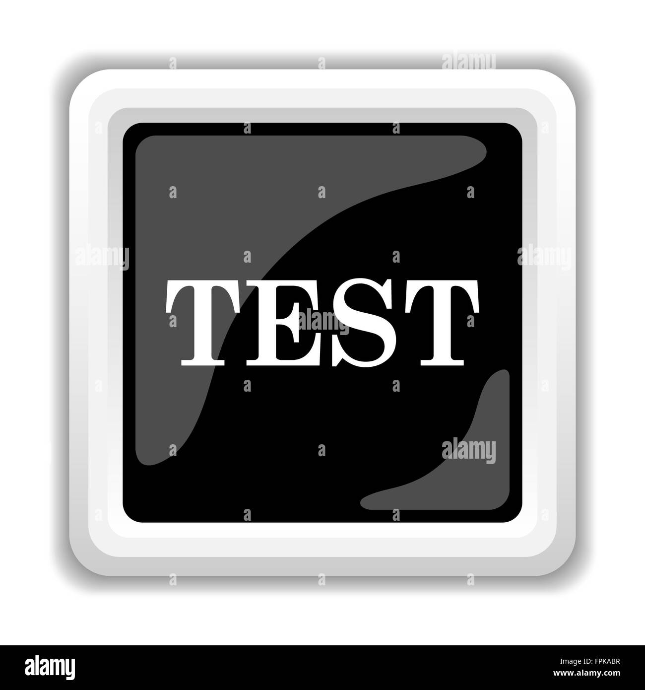 Test icon. Internet button on white background Stock Photo - Alamy