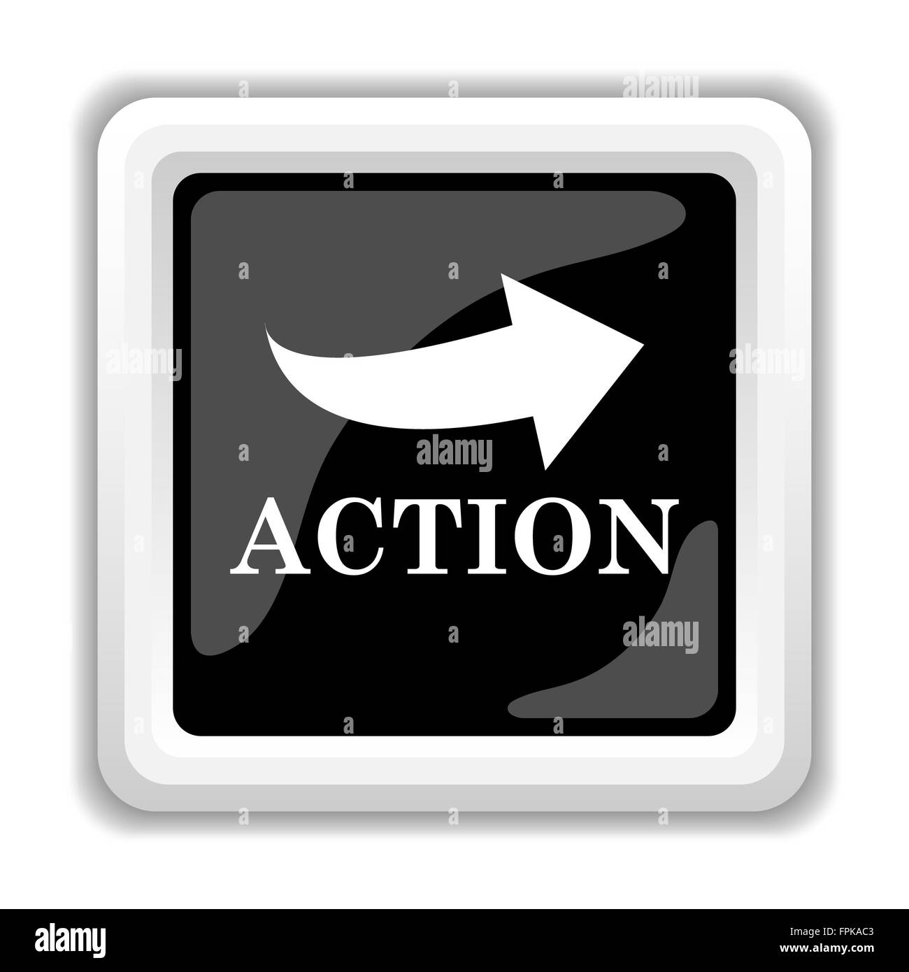 Action icon. Internet button on white background Stock Photo - Alamy