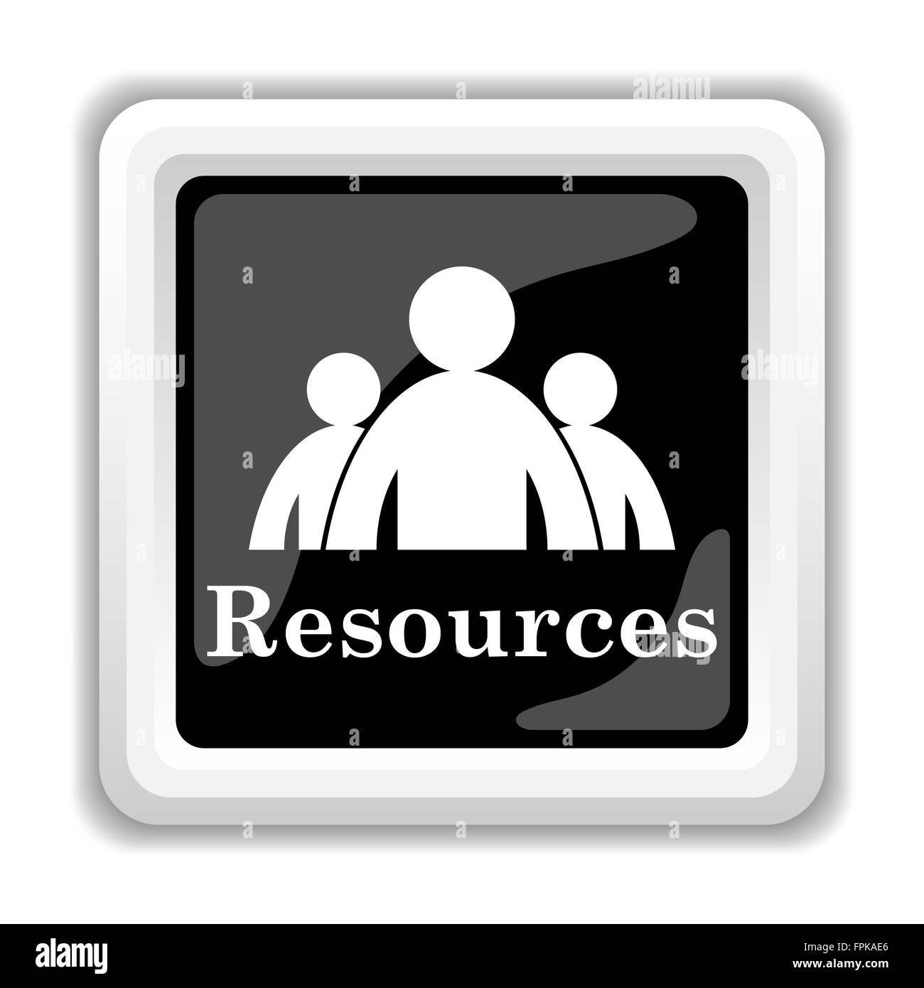 Resources icon. Internet button on white background Stock Photo - Alamy