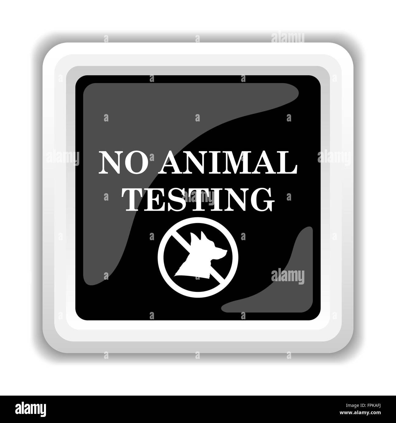 No animal testing icon. Internet button on white background Stock Photo ...