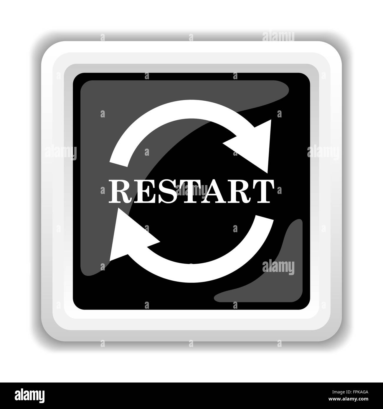Restart icon. Internet button on white background Stock Photo - Alamy