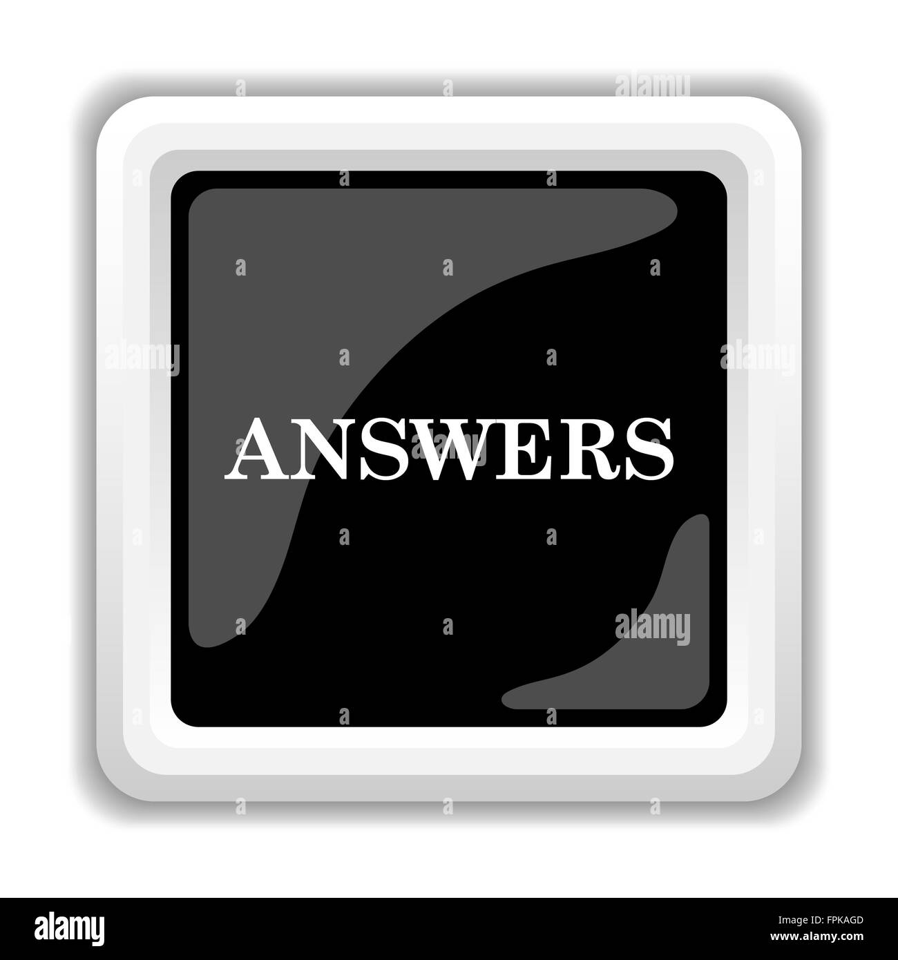 Answers icon. Internet button on white background Stock Photo - Alamy
