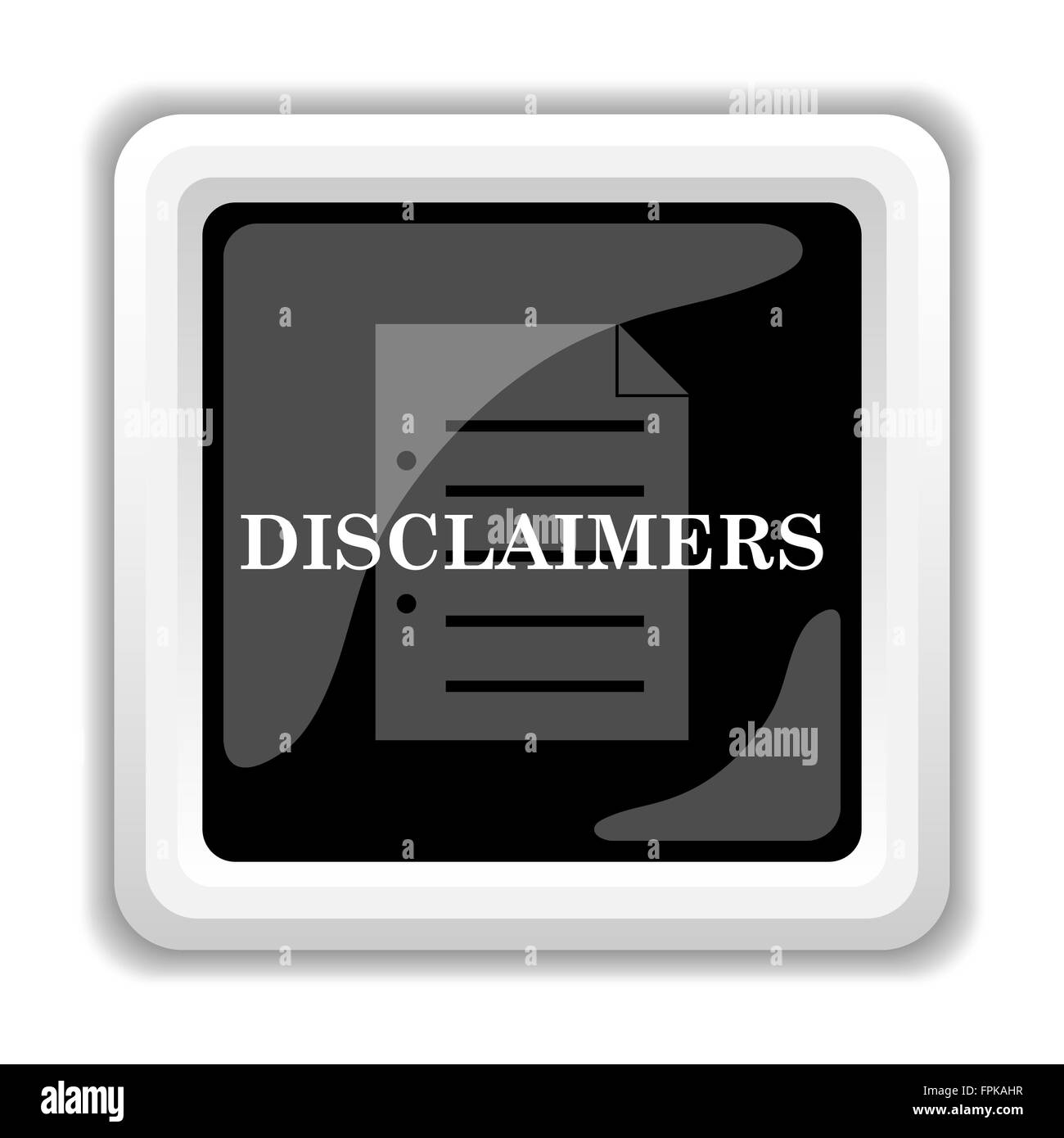 Disclaimers icon. Internet button on white background Stock Photo - Alamy