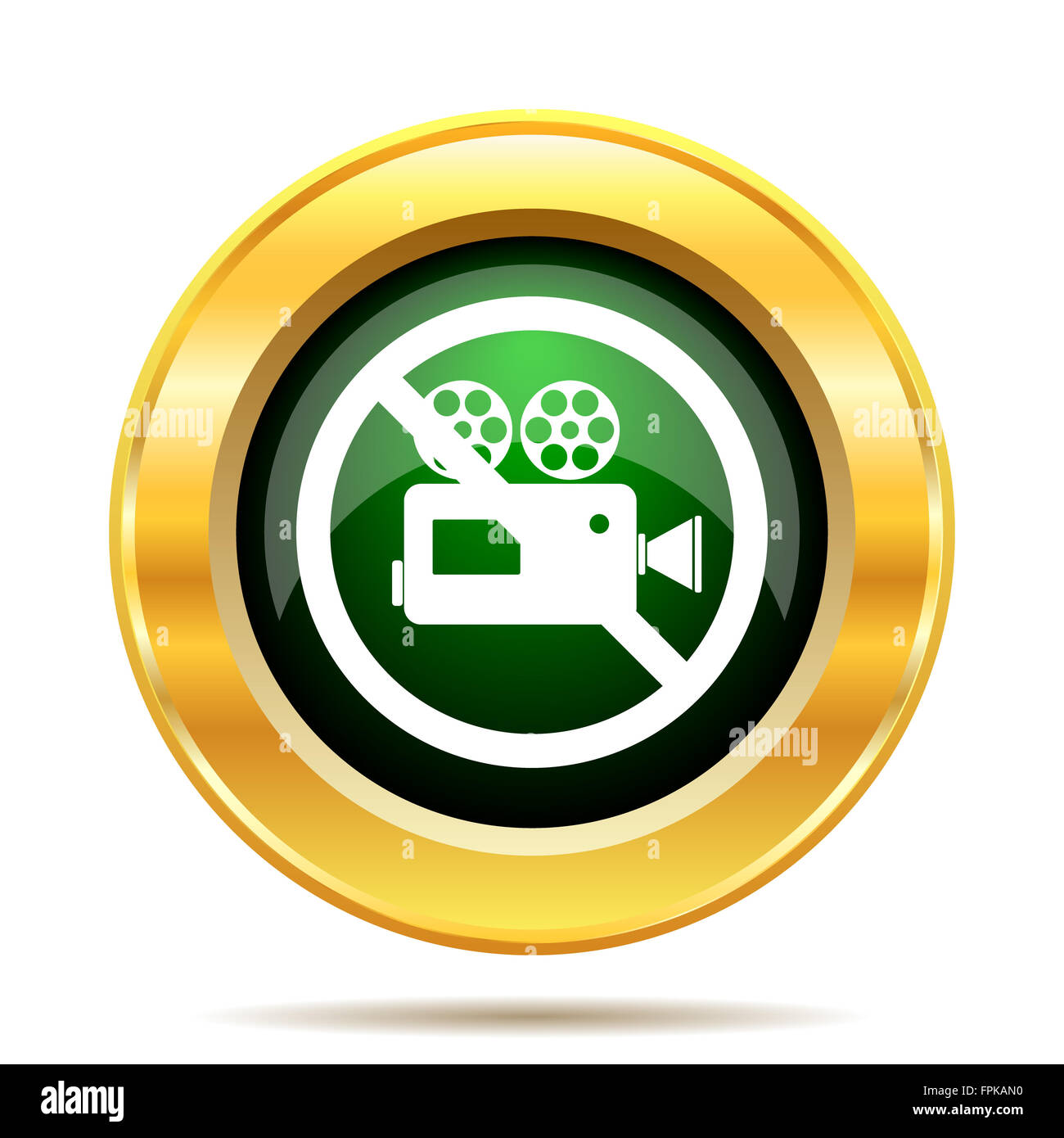 Forbidden video camera icon. Internet button on white background Stock ...