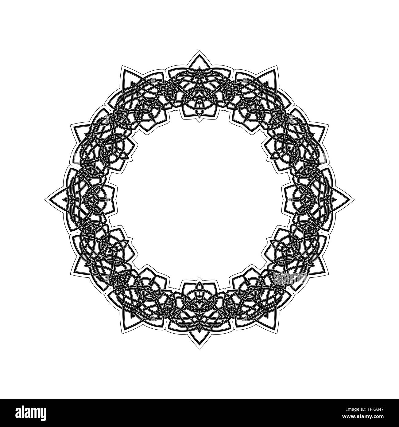 Ornate border. Gothic lace tattoo. Celtic weave with sharp corners ...