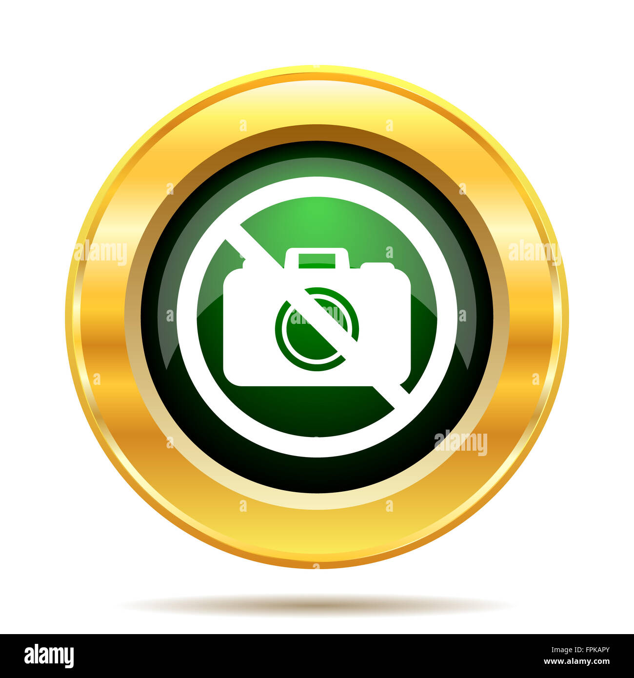 Forbidden camera icon. Internet button on white background Stock Photo ...