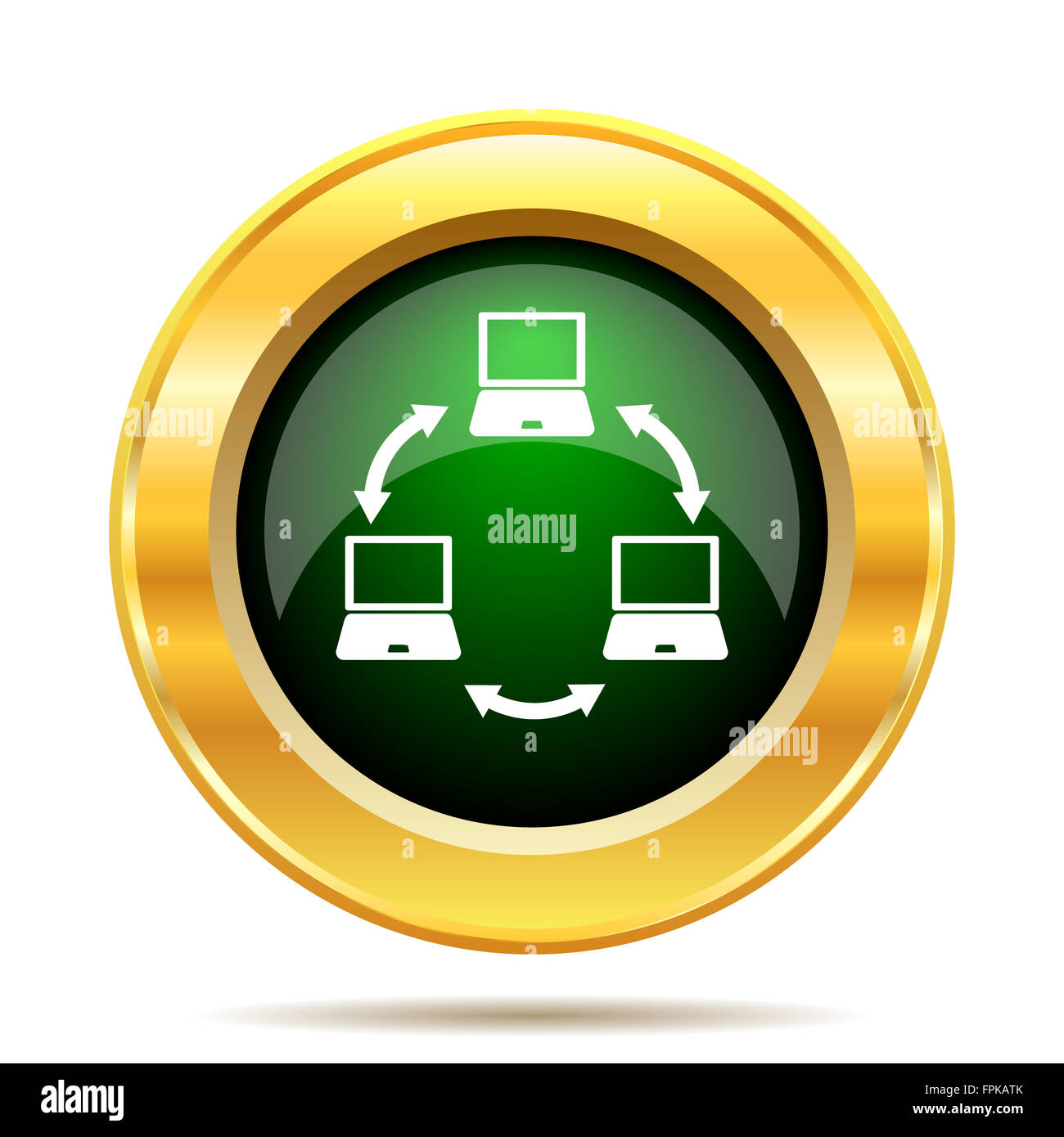 Computer network icon. Internet button on white background Stock Photo ...