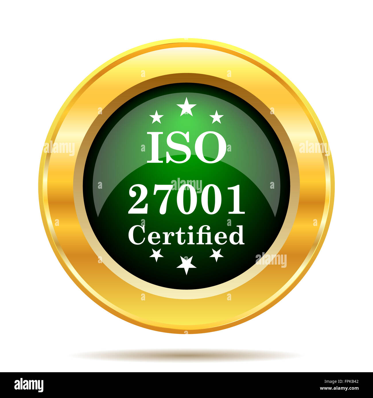 ISO 27001 icon. Internet button on white background Stock Photo - Alamy