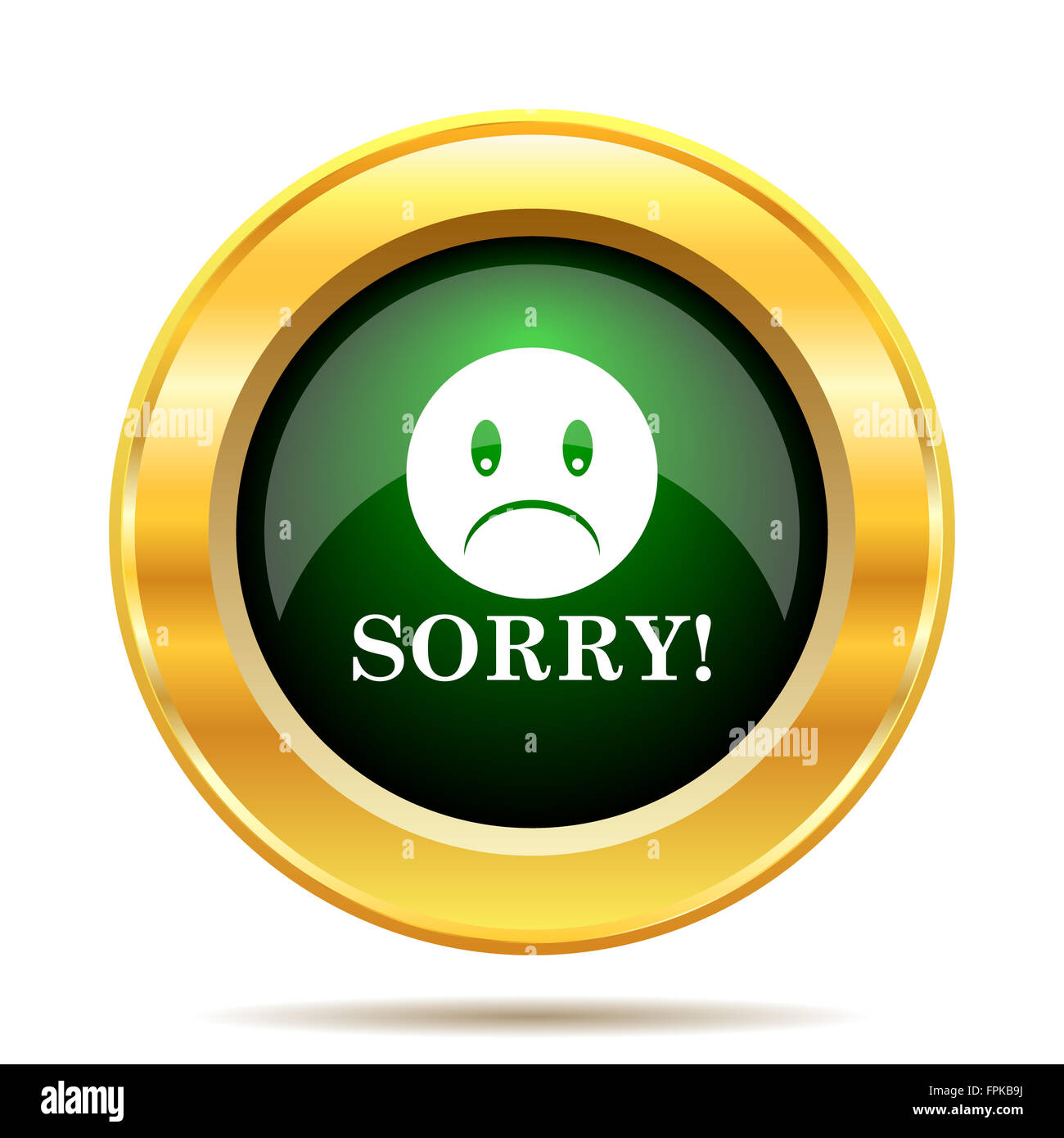 Sorry icon. Internet button on white background Stock Photo - Alamy