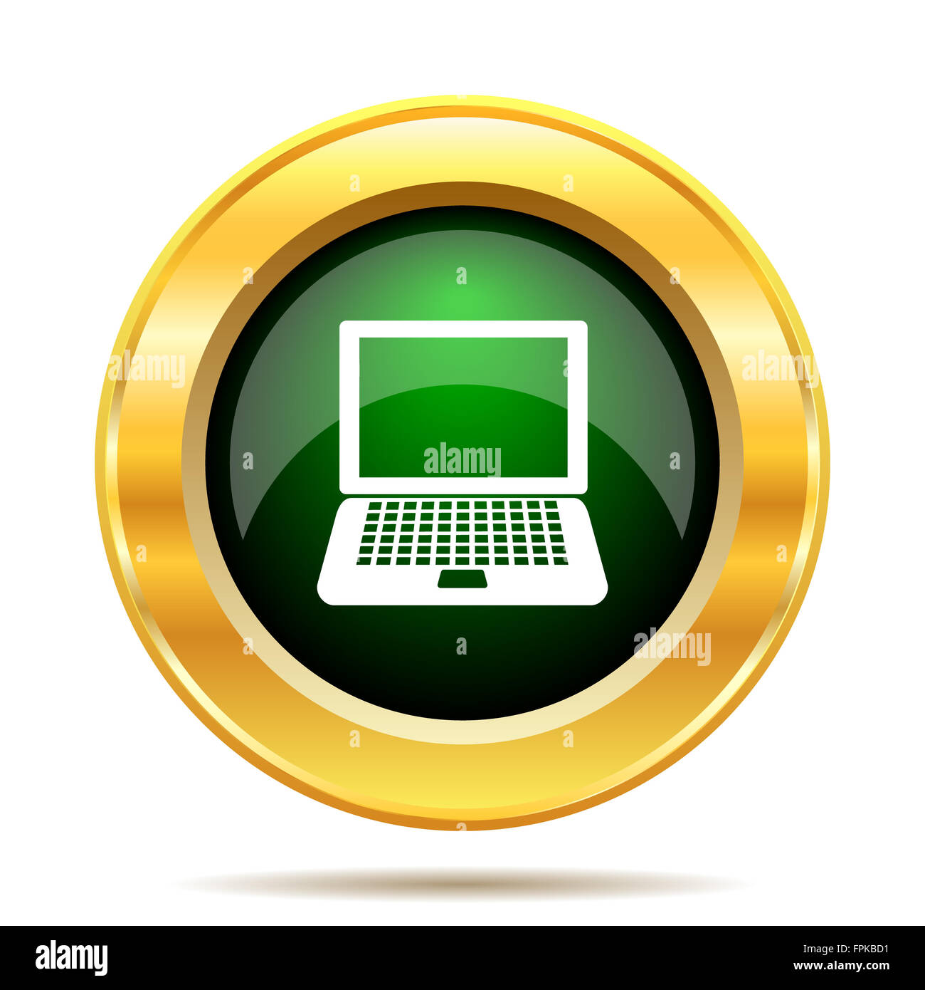 Laptop icon. Internet button on white background Stock Photo - Alamy