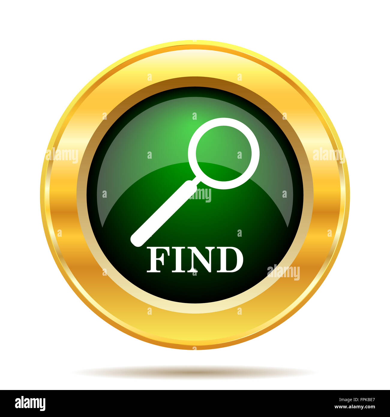 Find icon. Internet button on white background Stock Photo - Alamy