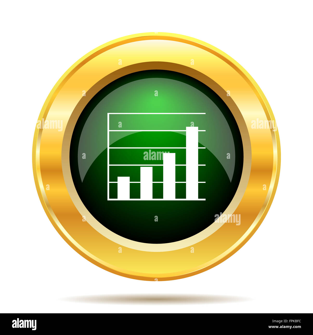Chart bars icon. Internet button on white background Stock Photo - Alamy