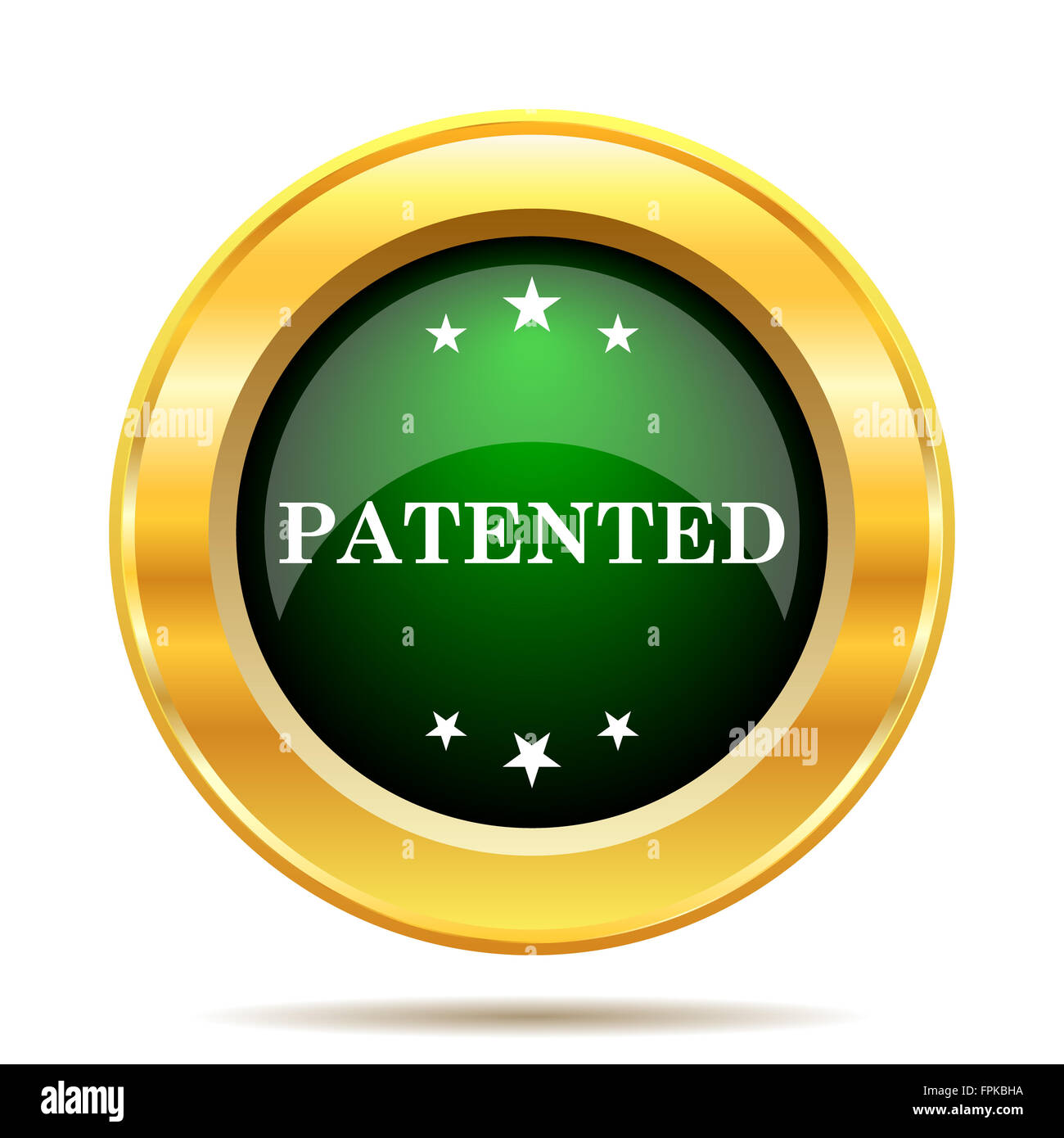 Patented icon. Internet button on white background Stock Photo - Alamy