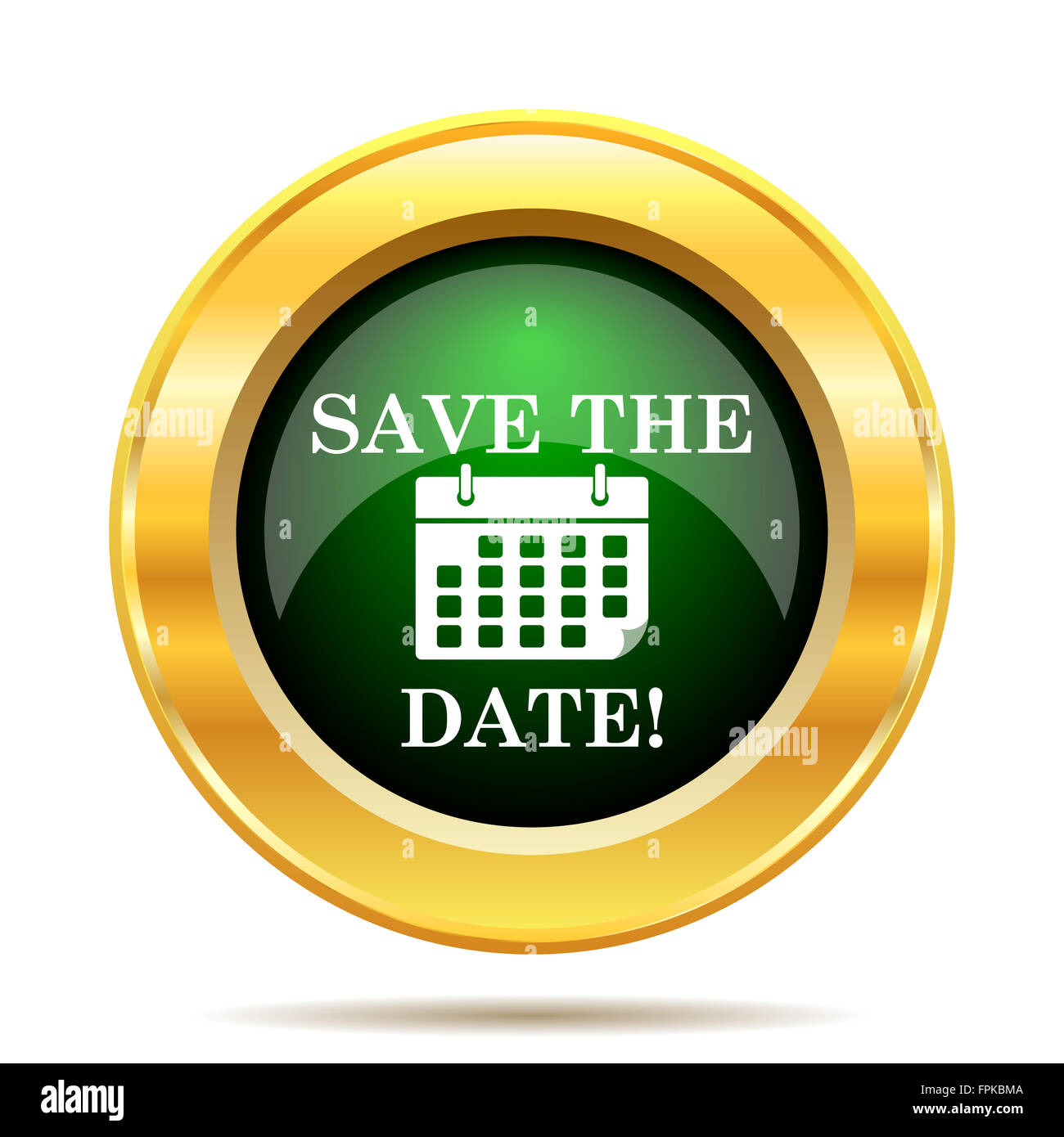 Save the date icon. Internet button on white background Stock Photo - Alamy