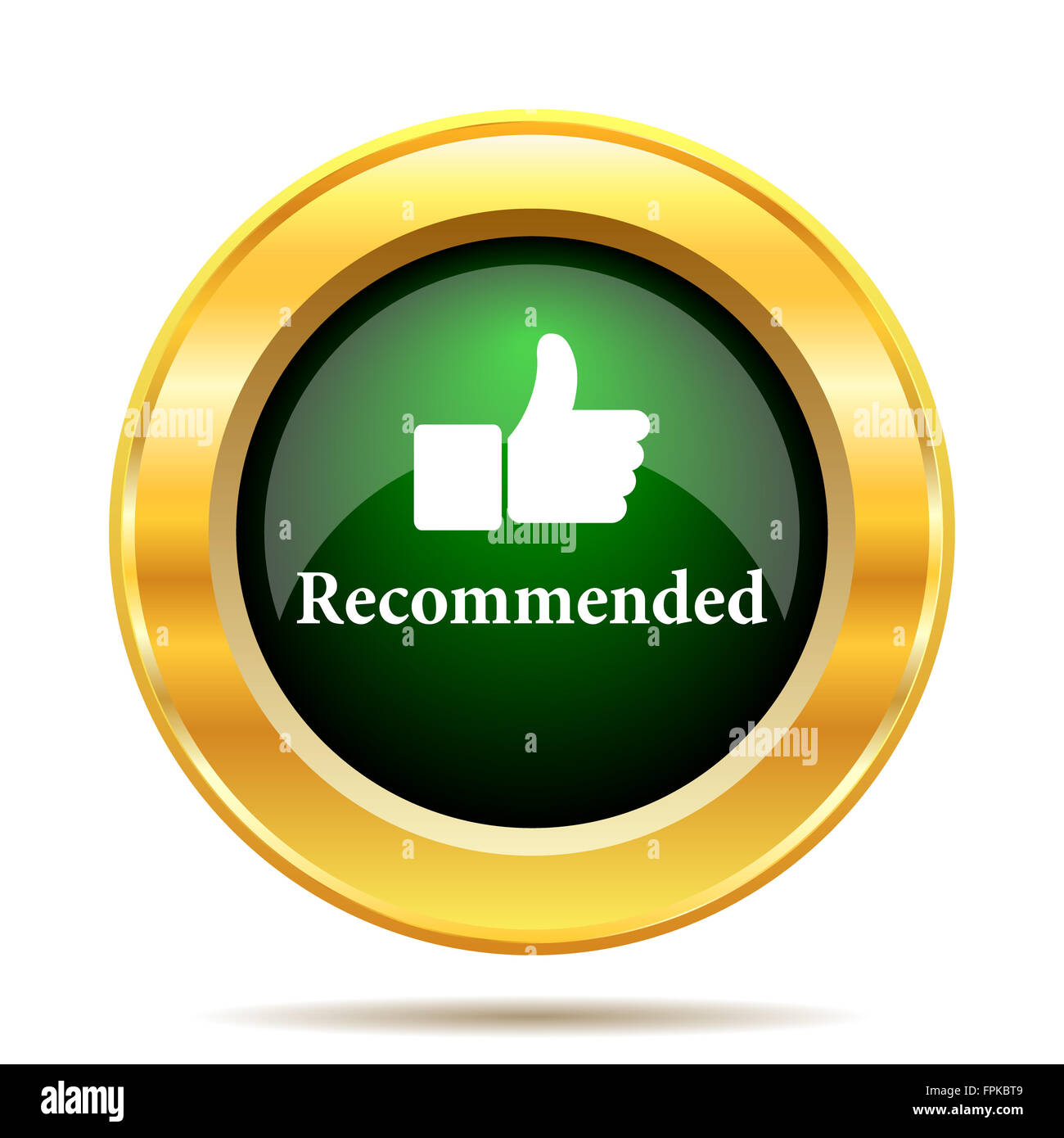 Recommended icon. Internet button on white background Stock Photo - Alamy