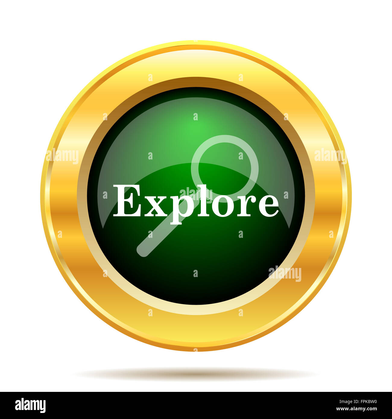 Explore icon. Internet button on white background Stock Photo - Alamy