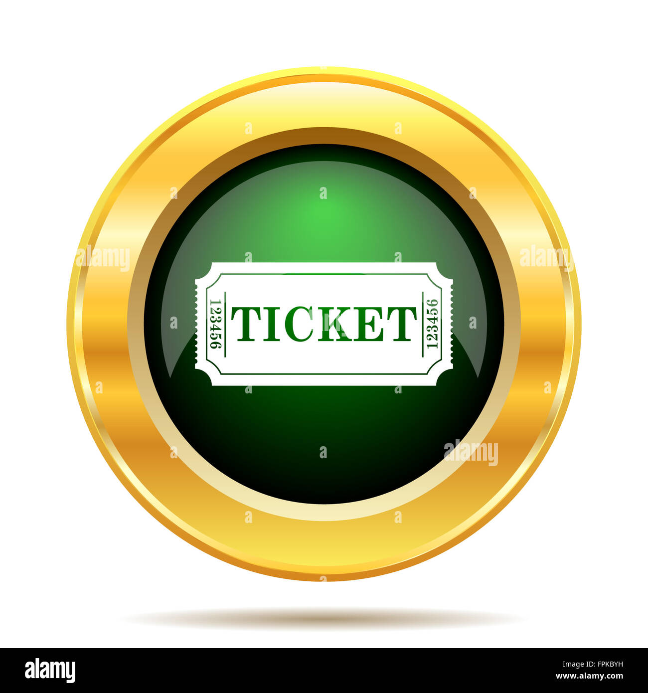 Cinema ticket icon. Internet button on white background Stock Photo - Alamy