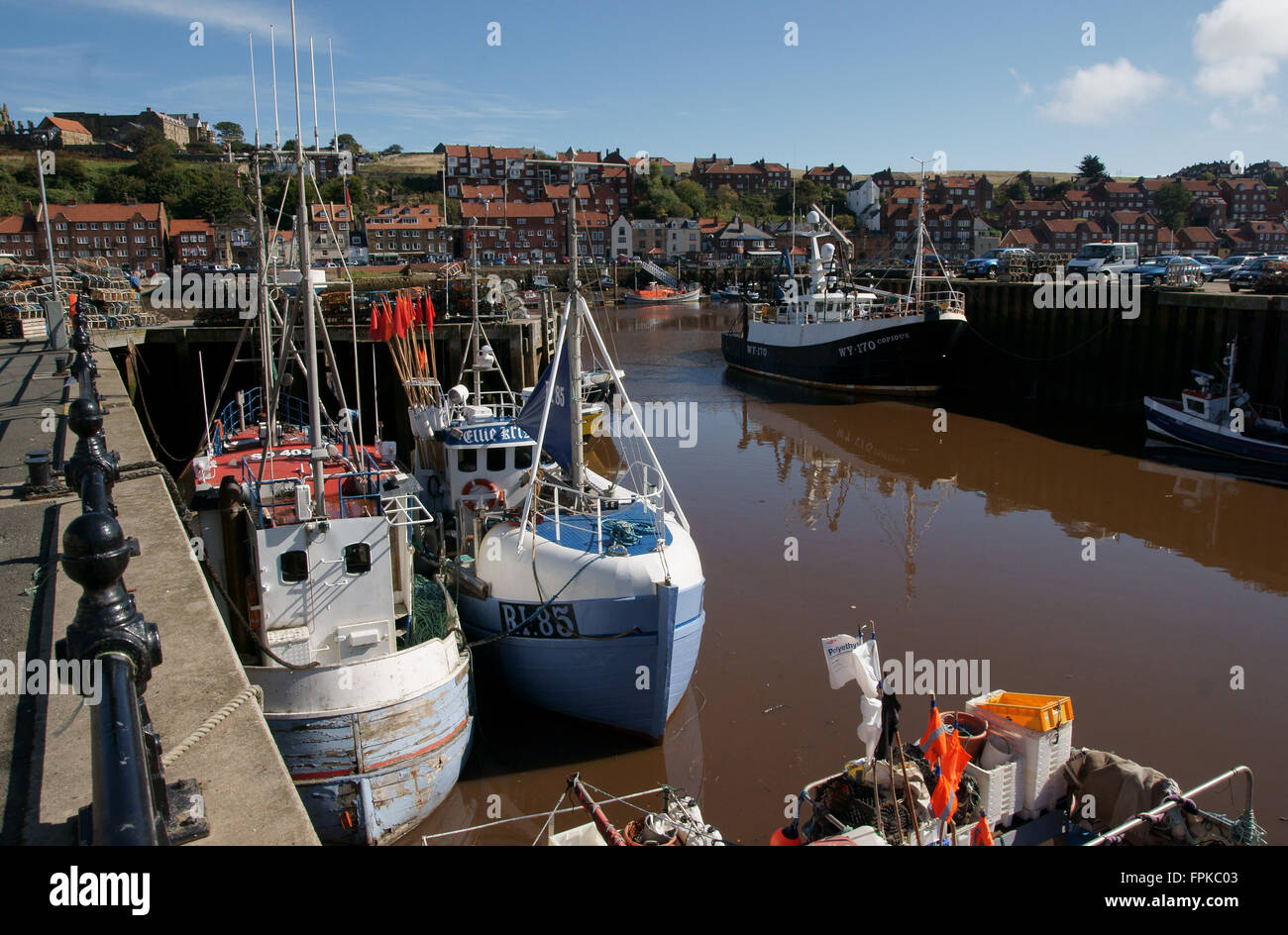 Whitby Harbour Fishing Boats Stock Photo - Alamy