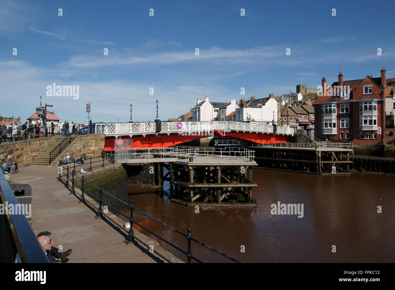 Whitby Harbour Swing Bridge Stock Photo - Alamy