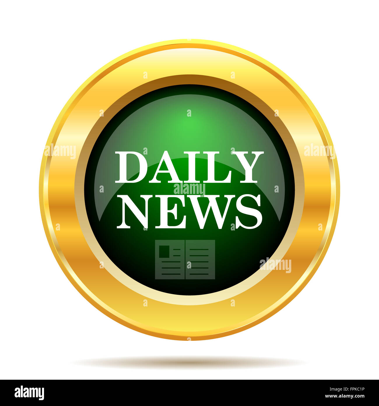 Daily news icon. Internet button on white background Stock Photo - Alamy