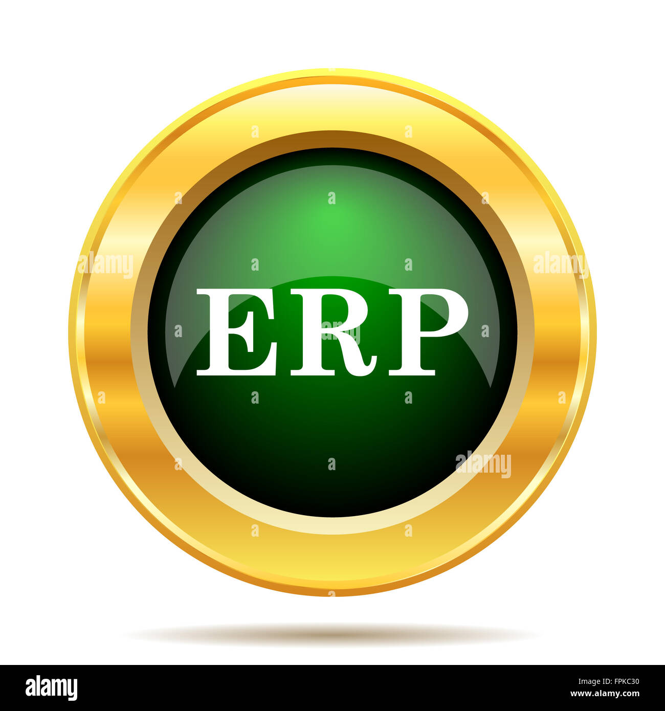 ERP icon. Internet button on white background Stock Photo - Alamy