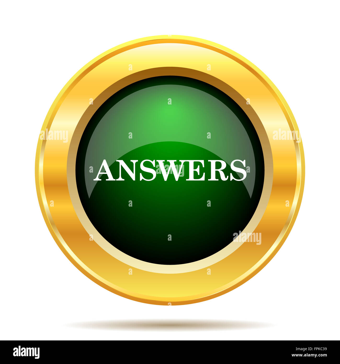 Answers icon. Internet button on white background Stock Photo - Alamy