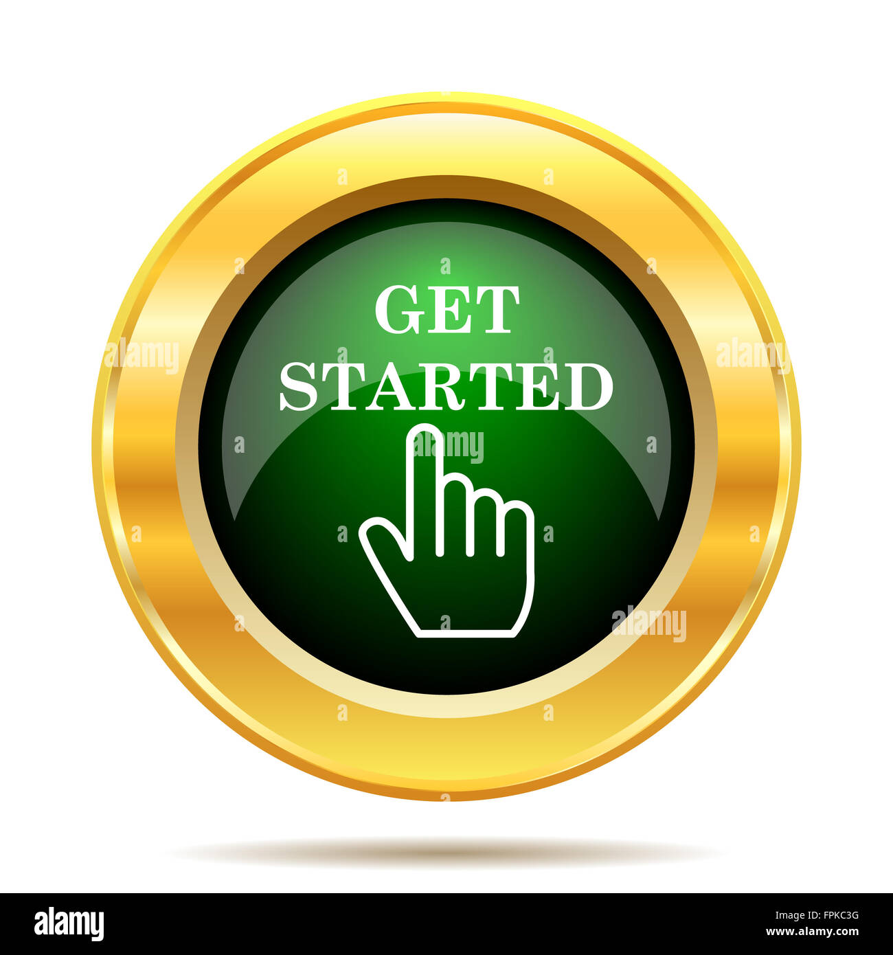 Get started icon. Internet button on white background Stock Photo - Alamy