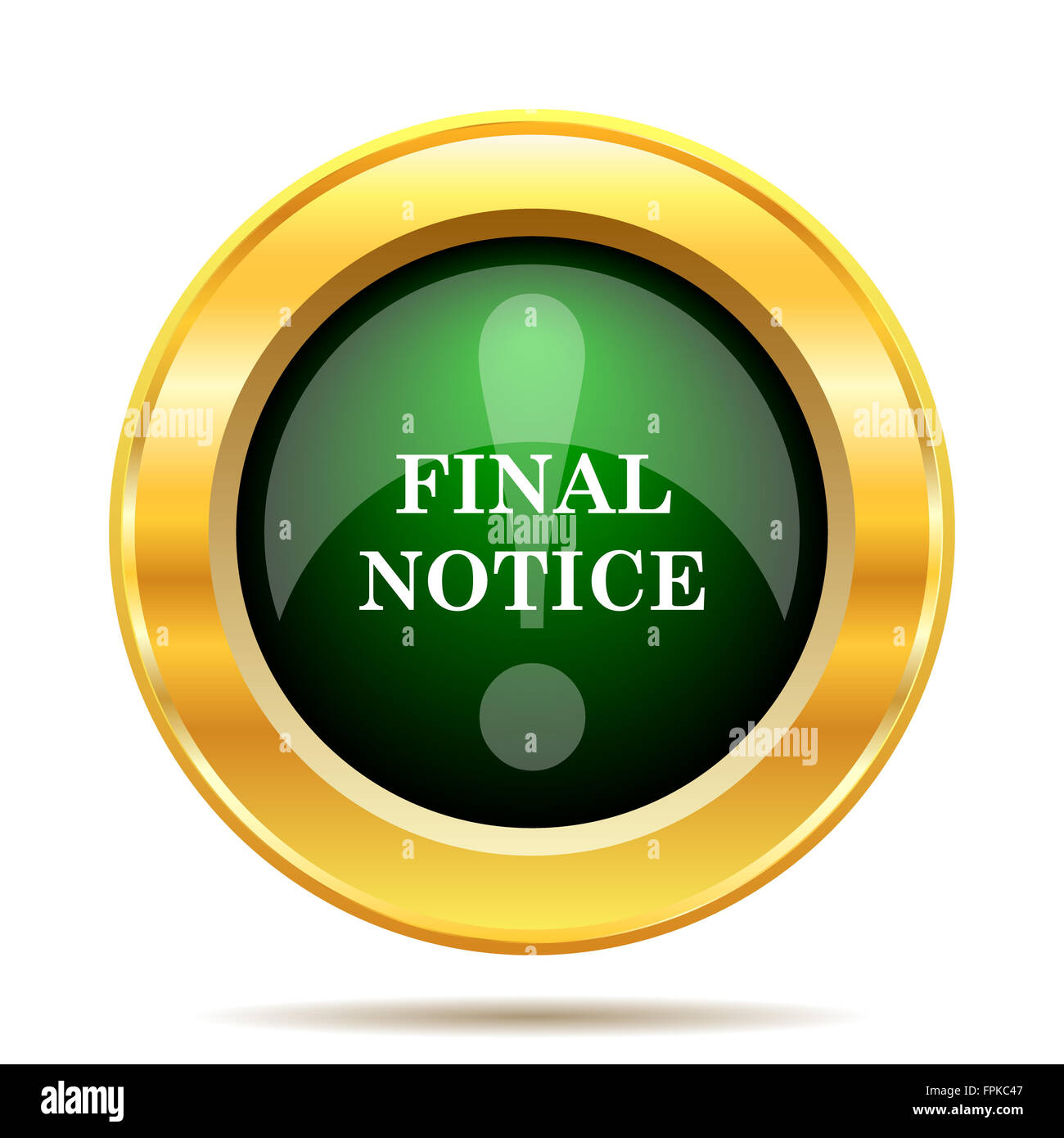 Final notice icon. Internet button on white background Stock Photo - Alamy