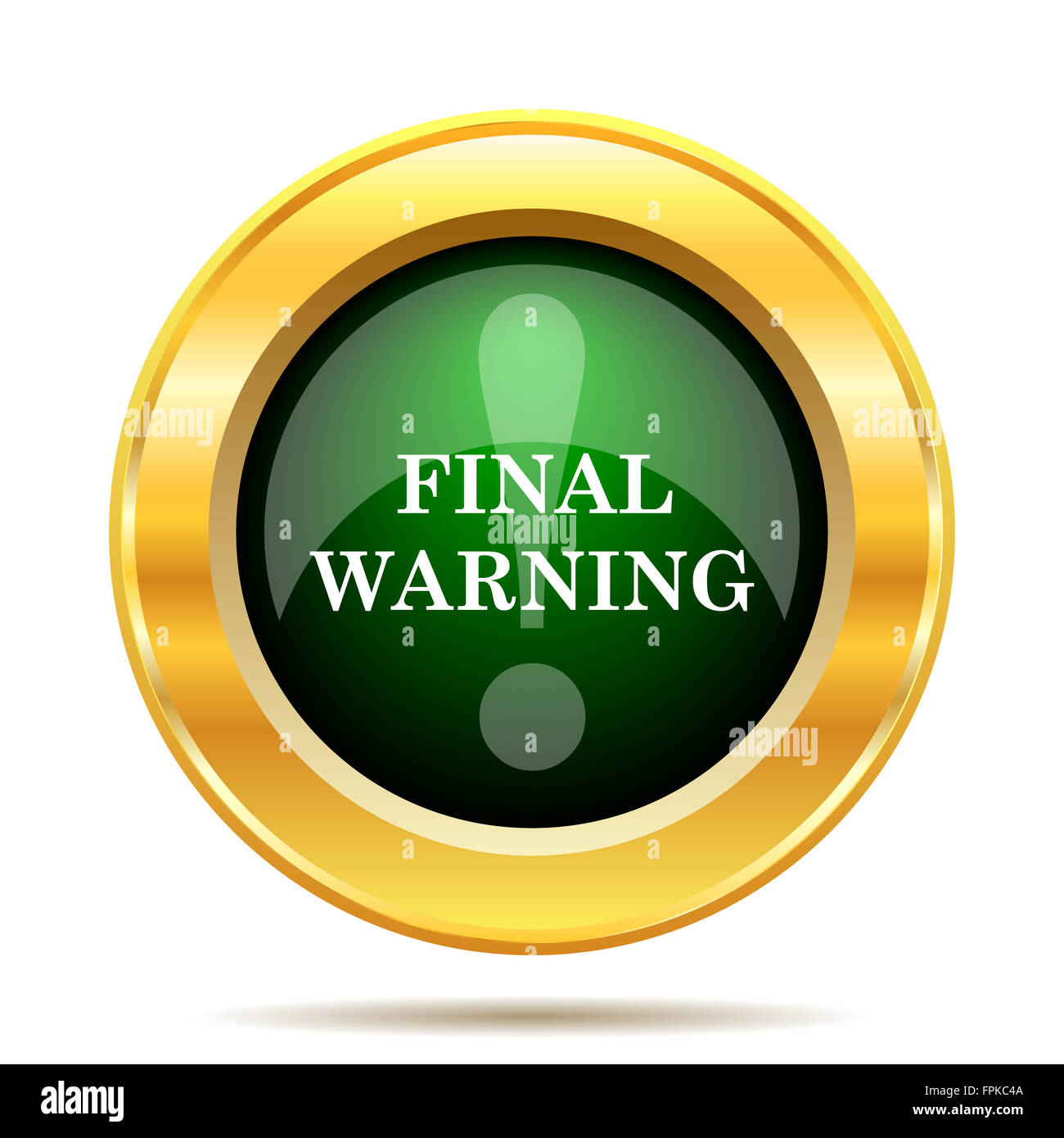 Final warning icon. Internet button on white background Stock Photo - Alamy