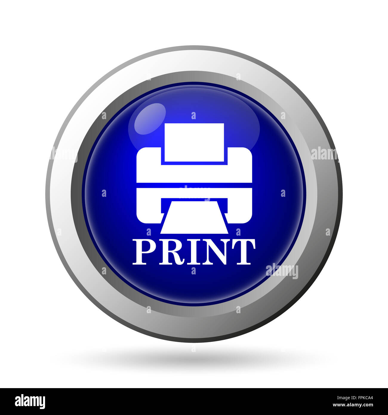Printer with word PRINT icon Stock Photo - Alamy