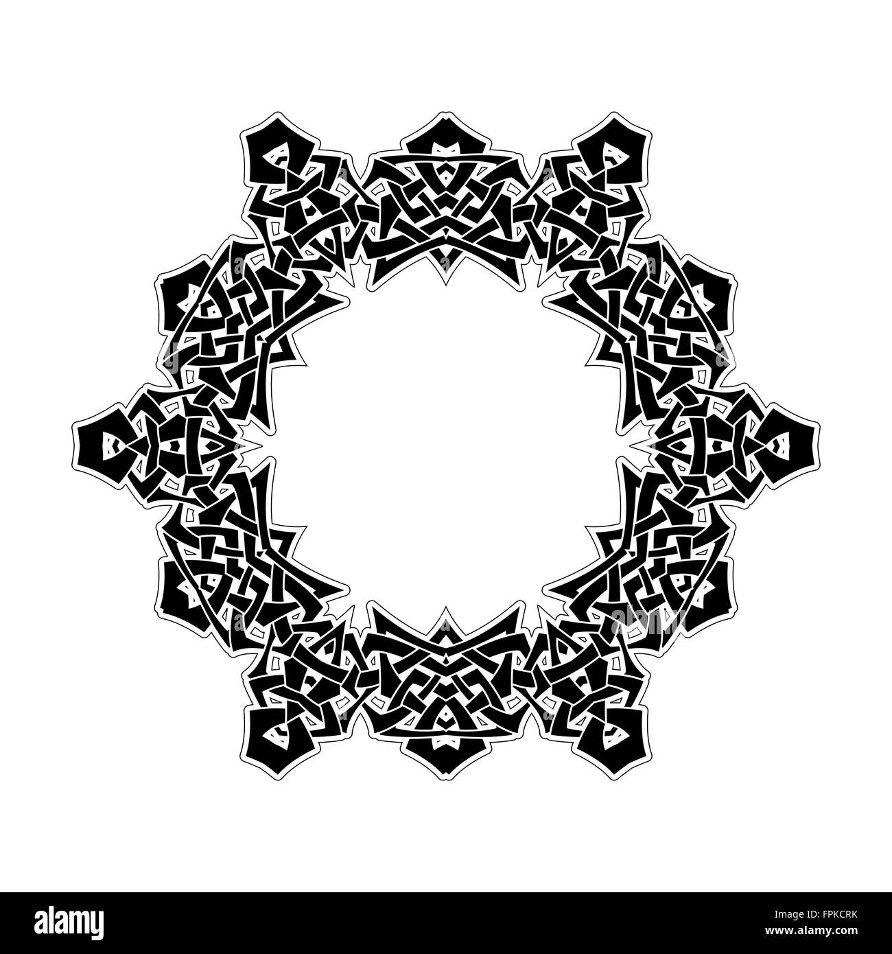 Ornate border. Gothic lace tattoo. Celtic weave with sharp corners ...