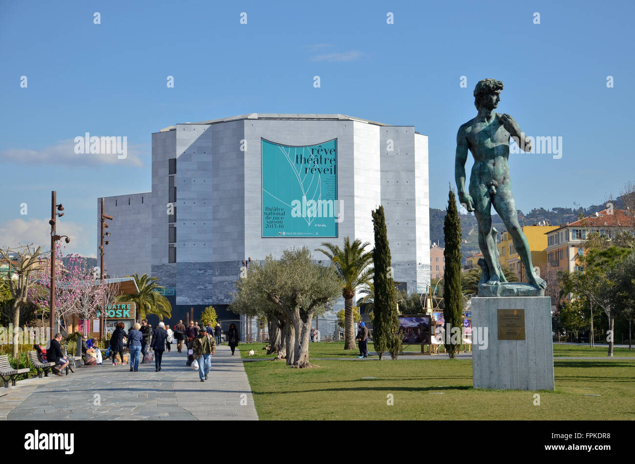 The Theatre National de Nice on the covered over River Paillon in Nice ...