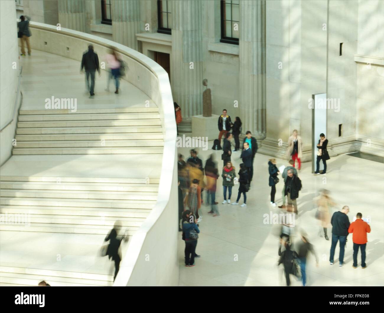 people in the entrance hall of the British Museum Stock Photo - Alamy