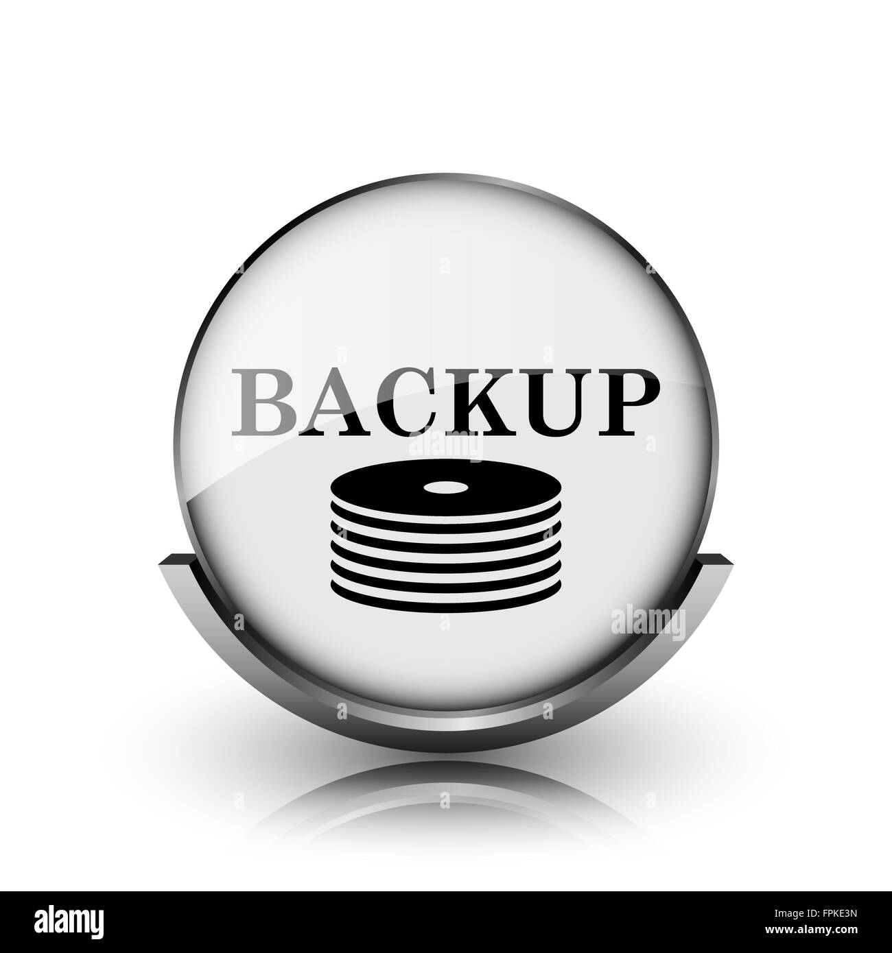 Back-up icon. Shiny glossy internet button on white background Stock ...