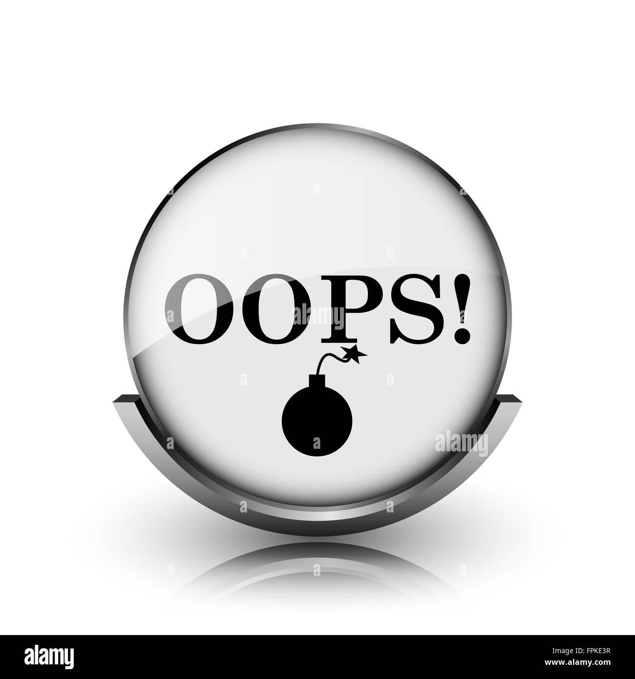 Oops icon. Shiny glossy internet button on white background Stock Photo ...