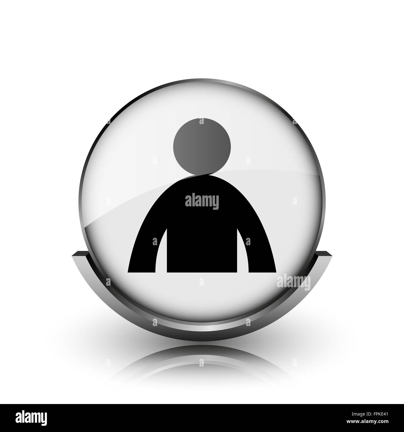 User profile icon. Shiny glossy internet button on white background ...
