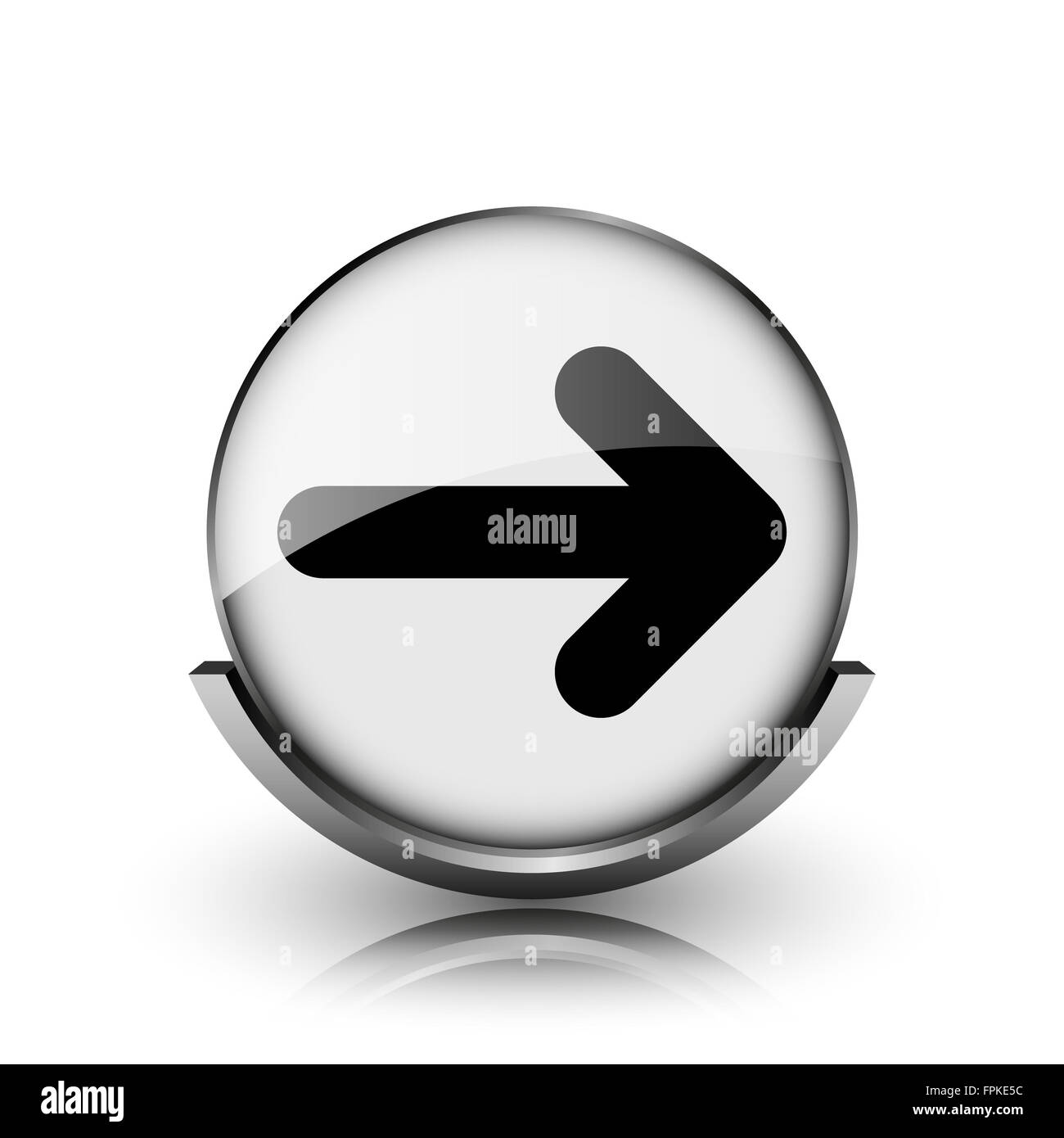 Right arrow icon. Shiny glossy internet button on white background ...