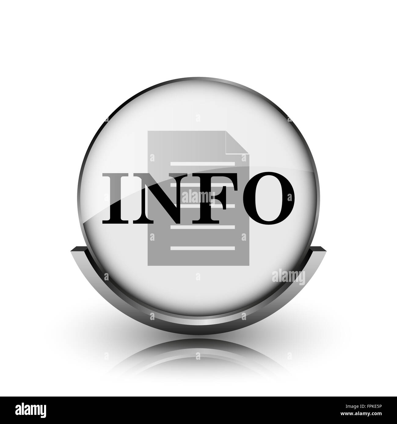 Info icon. Shiny glossy internet button on white background Stock Photo ...
