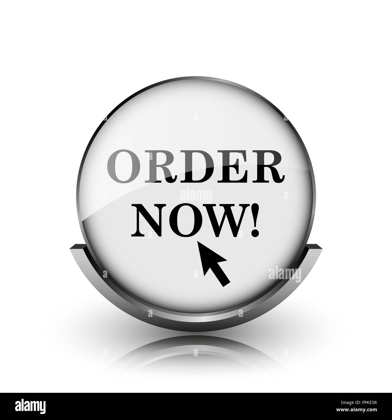 Order now icon. Shiny glossy internet button on white background Stock ...