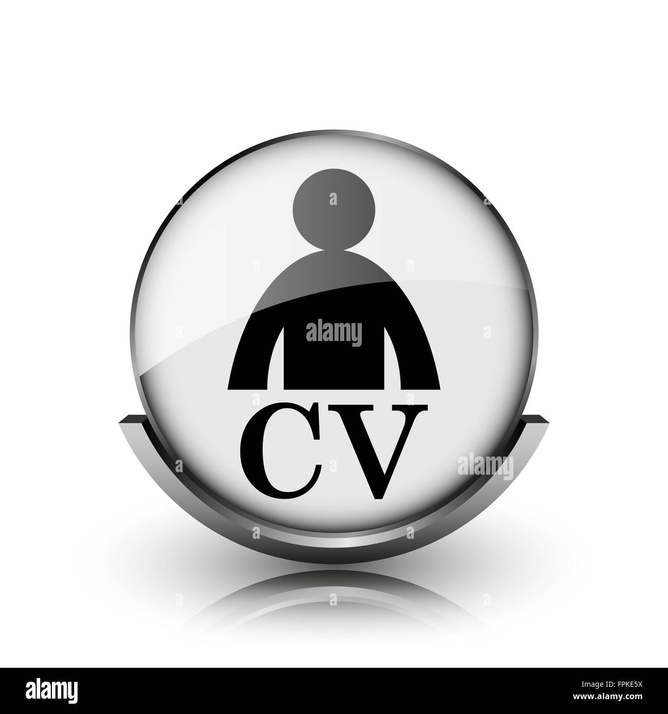 CV icon. Shiny glossy internet button on white background Stock Photo ...