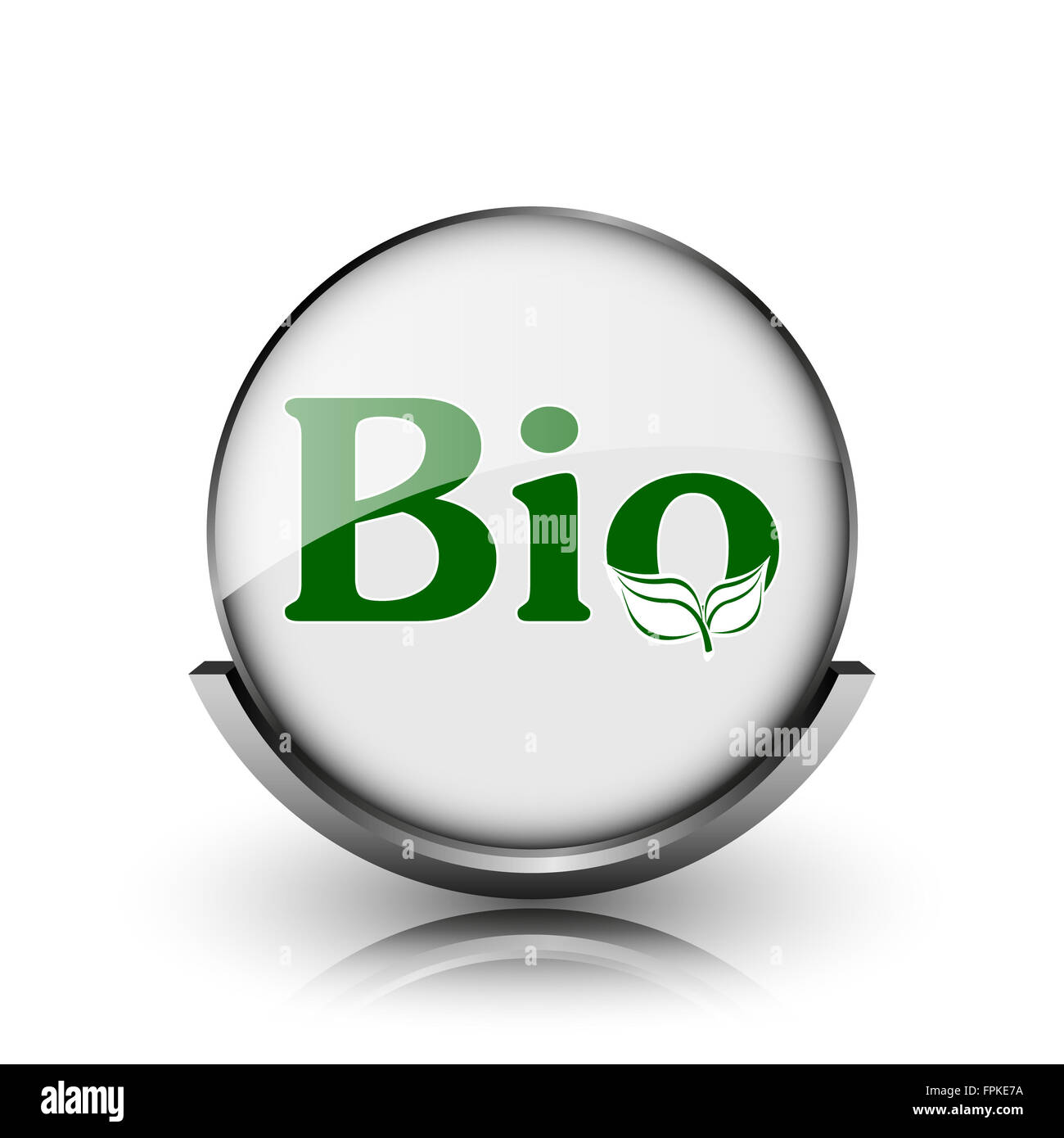 Bio icon. Shiny glossy internet button on white background Stock Photo ...