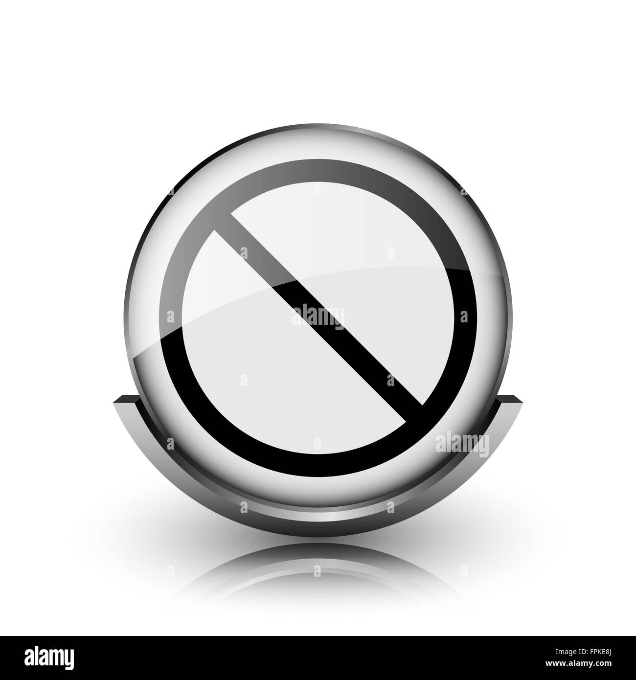 Forbidden icon. Shiny glossy internet button on white background Stock ...