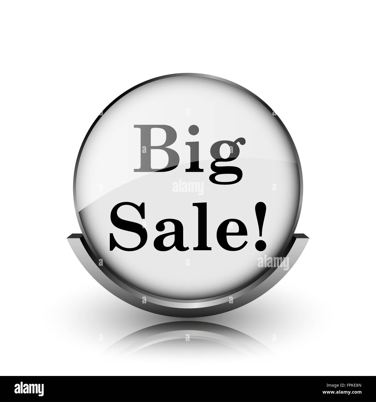 Big sale icon. Shiny glossy internet button on white background Stock ...