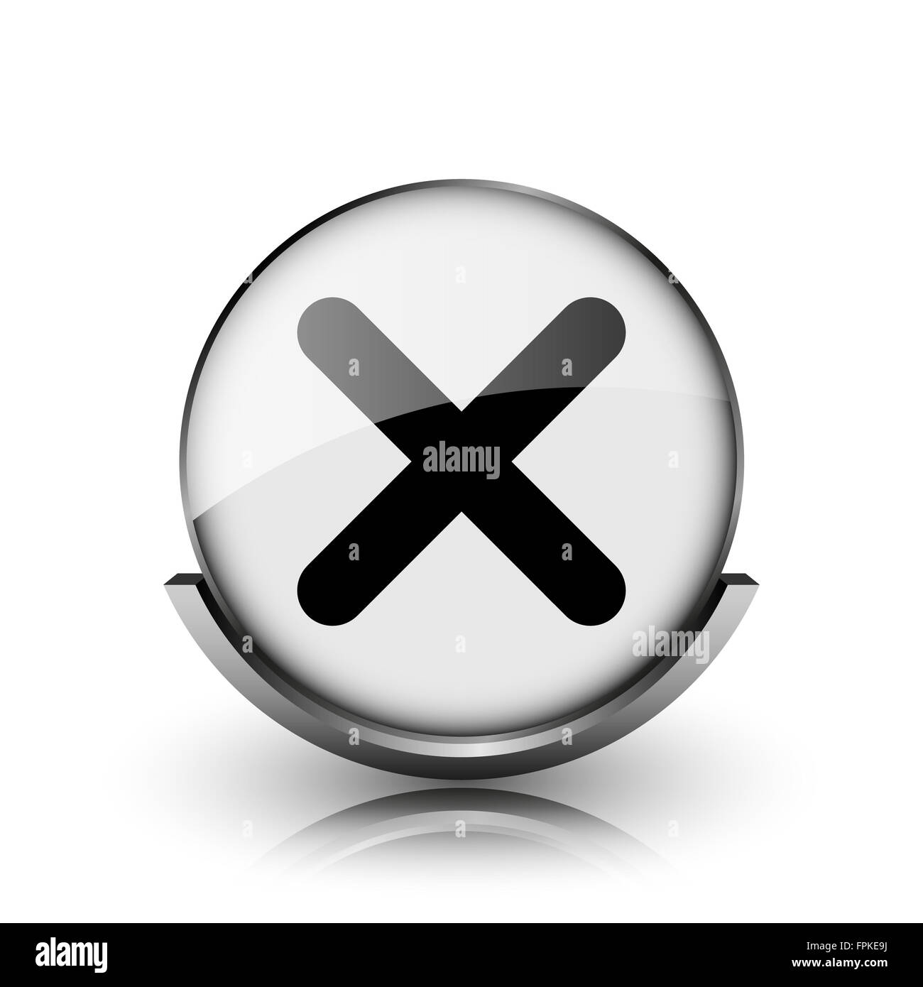 X close icon. Shiny glossy internet button on white background Stock ...