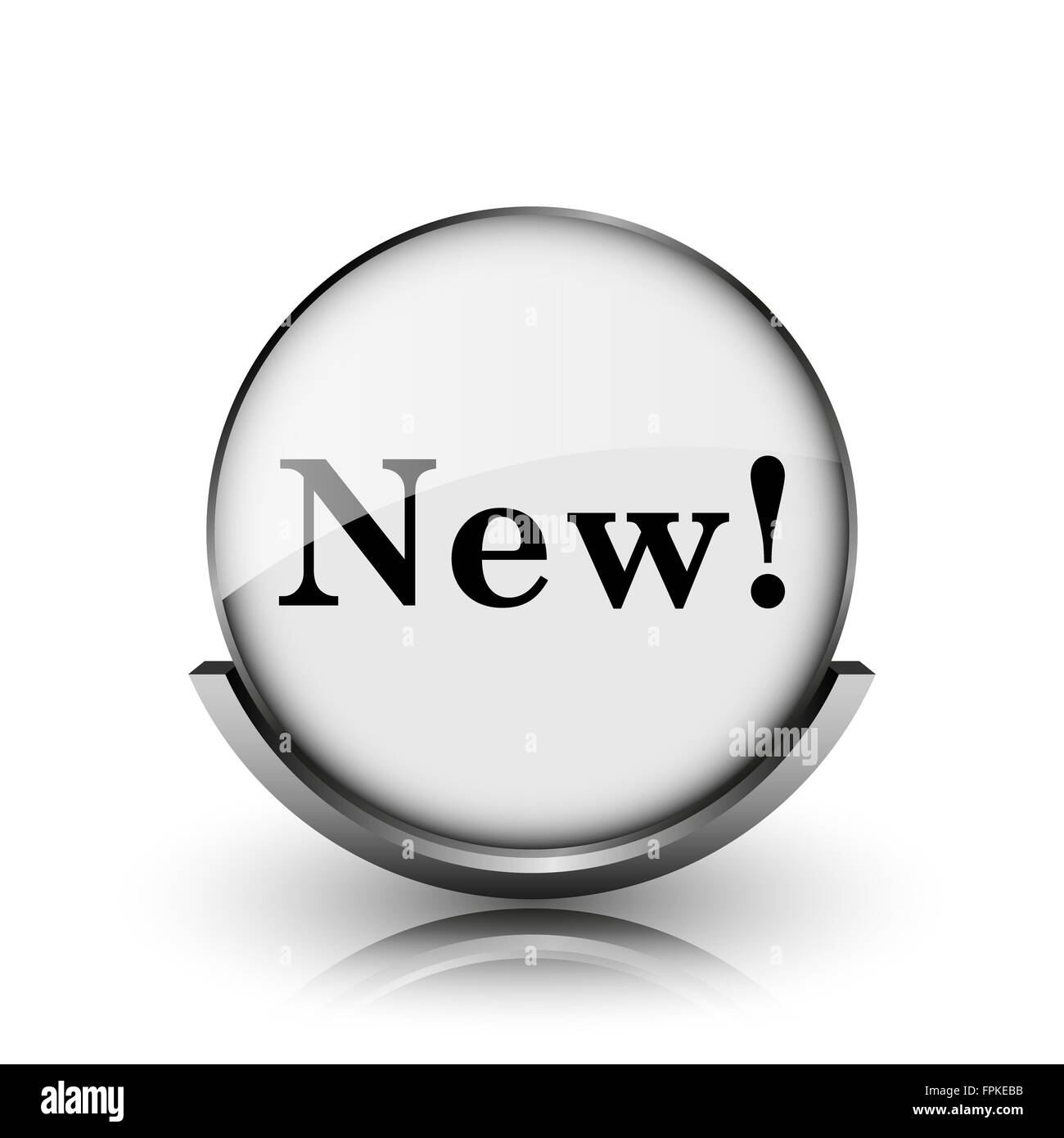 New icon. Shiny glossy internet button on white background Stock Photo ...