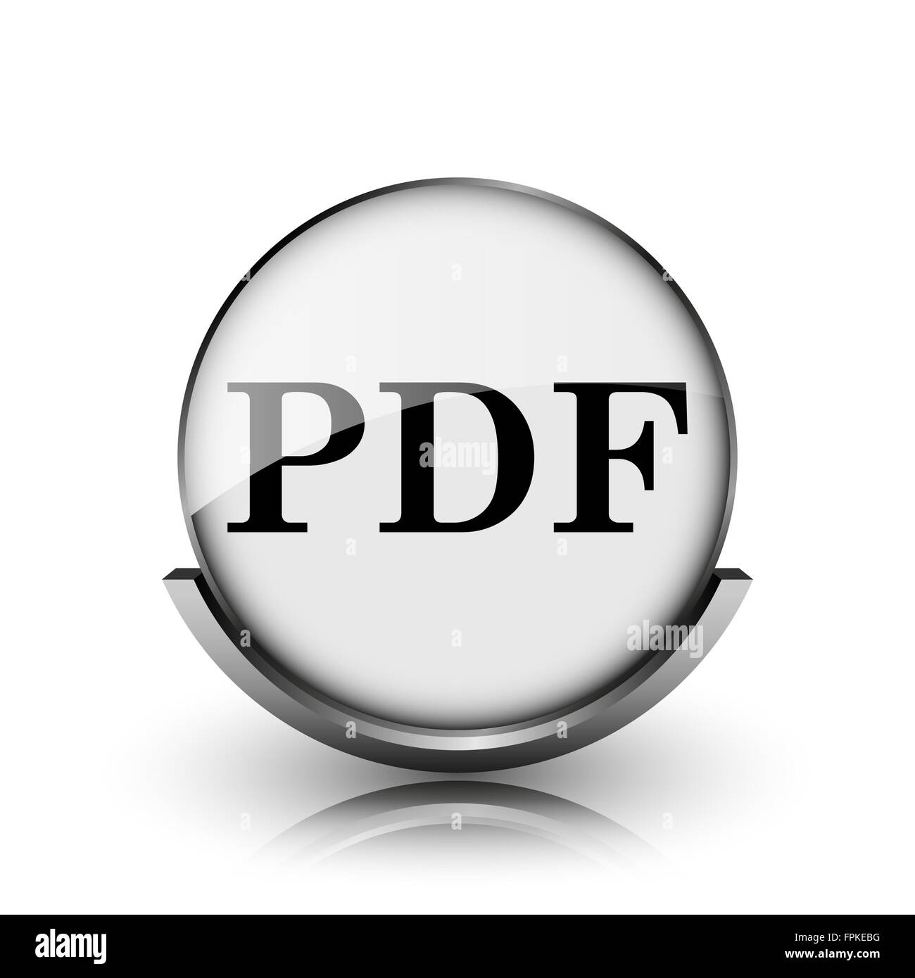 PDF icon. Shiny glossy internet button on white background Stock Photo ...