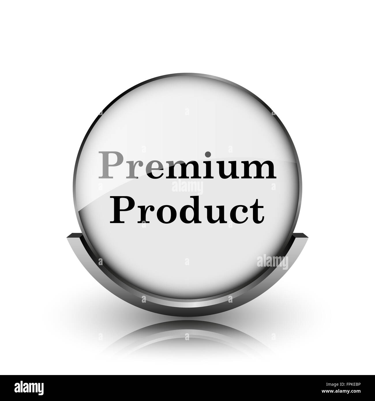 Premium product icon. Shiny glossy internet button on white background ...