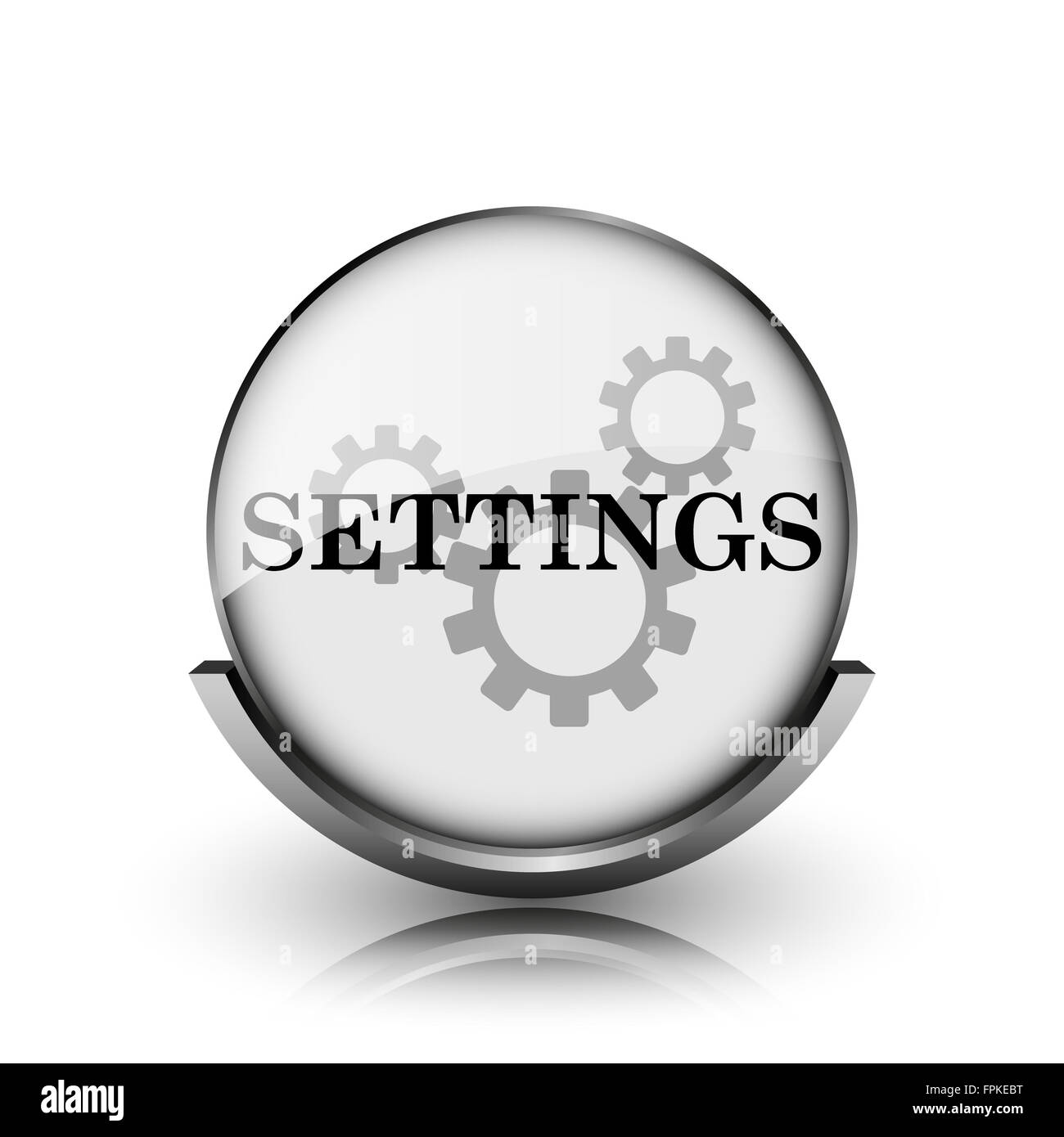 Settings icon. Shiny glossy internet button on white background Stock ...